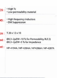 Materials Characteristic A25